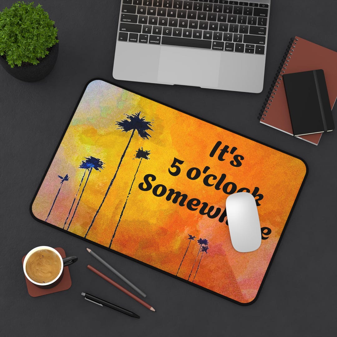 Customizable Palm Tree Desk Mat, Tropical Office Decor, Personalized ...