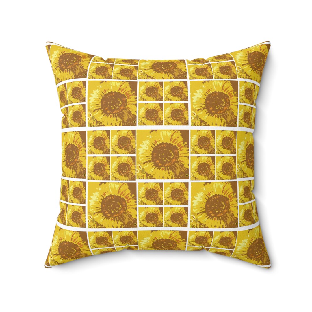 Abstract Sunflower Pillow in 4 Sizes From Hand Painted Art, Part of ...