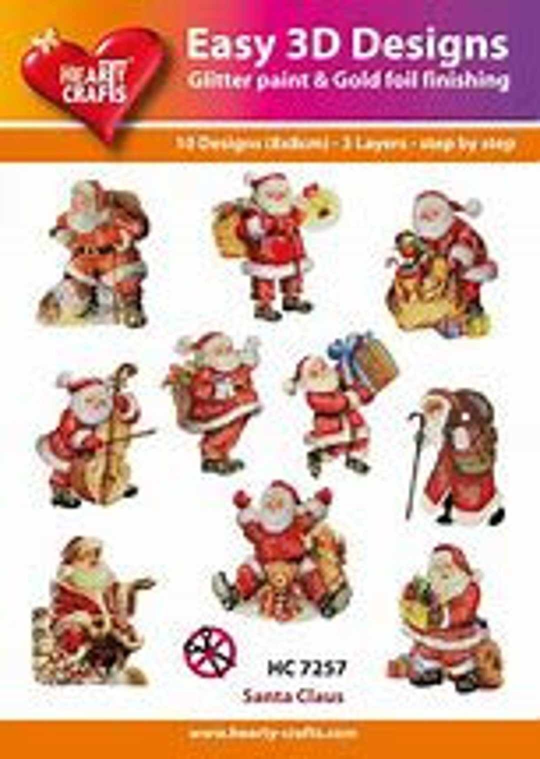 Hearty Crafts Easy 3D Toppers - Santa Claus - Etsy