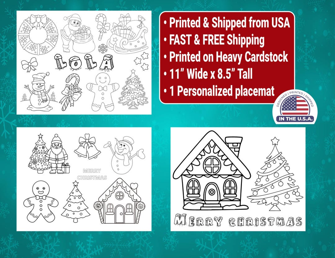 Personalized Christmas Coloring Sheets & Stickers for Kids – 2 ...