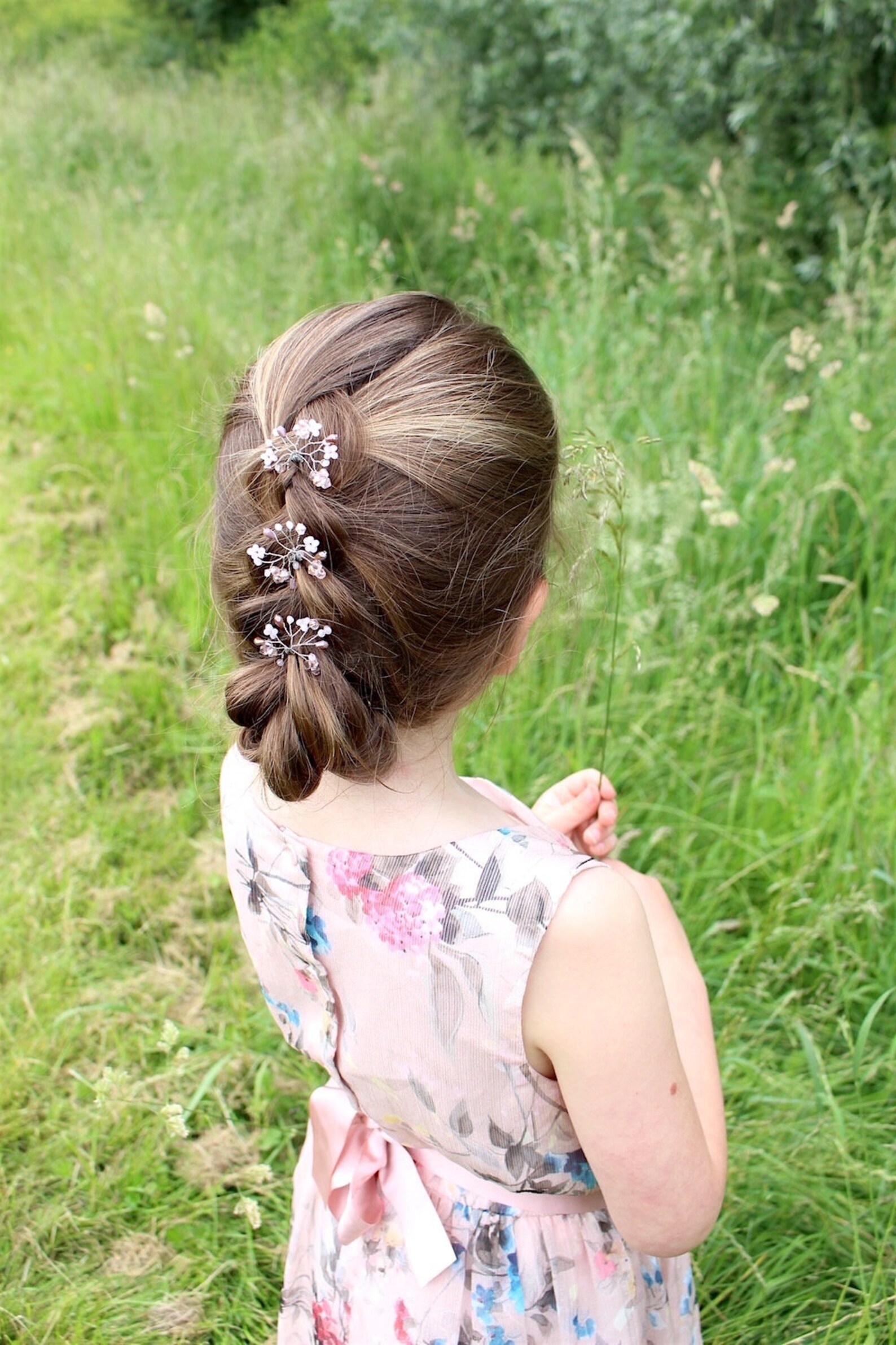 Flower hair pins flower girl hair pins Cherry Blossom hair | Etsy