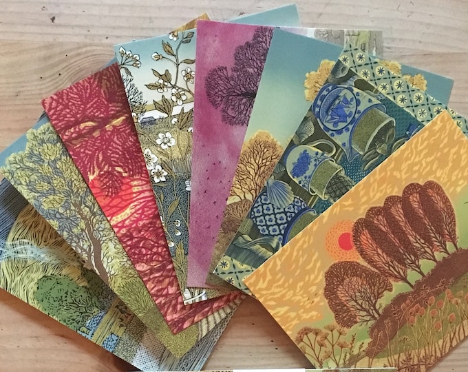 LANDSCAPE LINOCUT POSTCARDS A Set of 8 Premium Glossy - Etsy