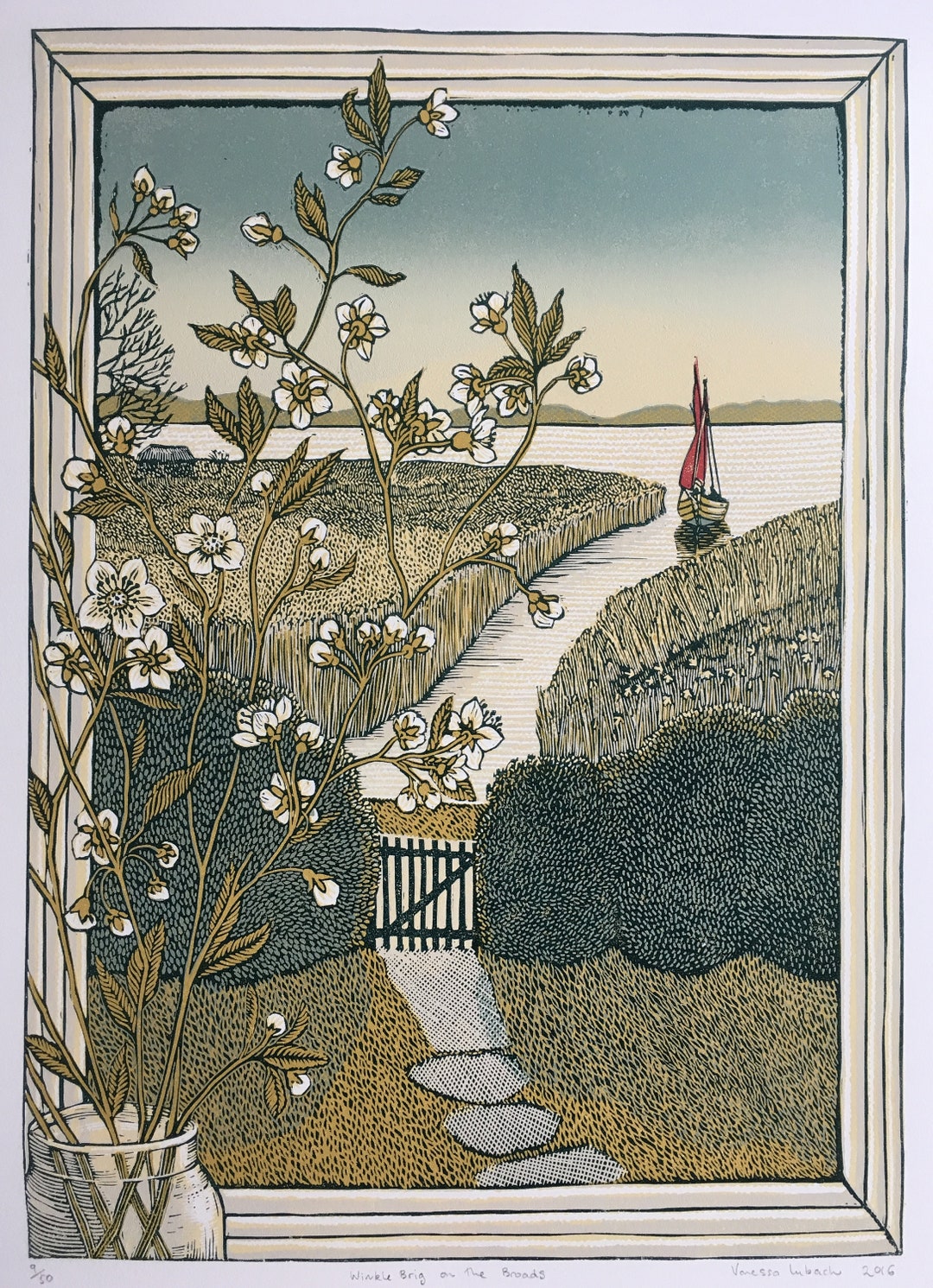 Winkle Brig on the Broads, Linocut. Limited Edition Print. - Etsy