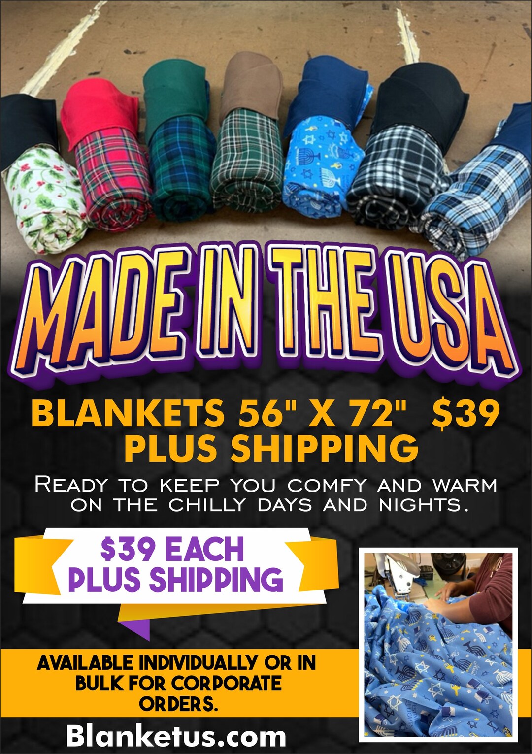 USA Made Blankets - Etsy