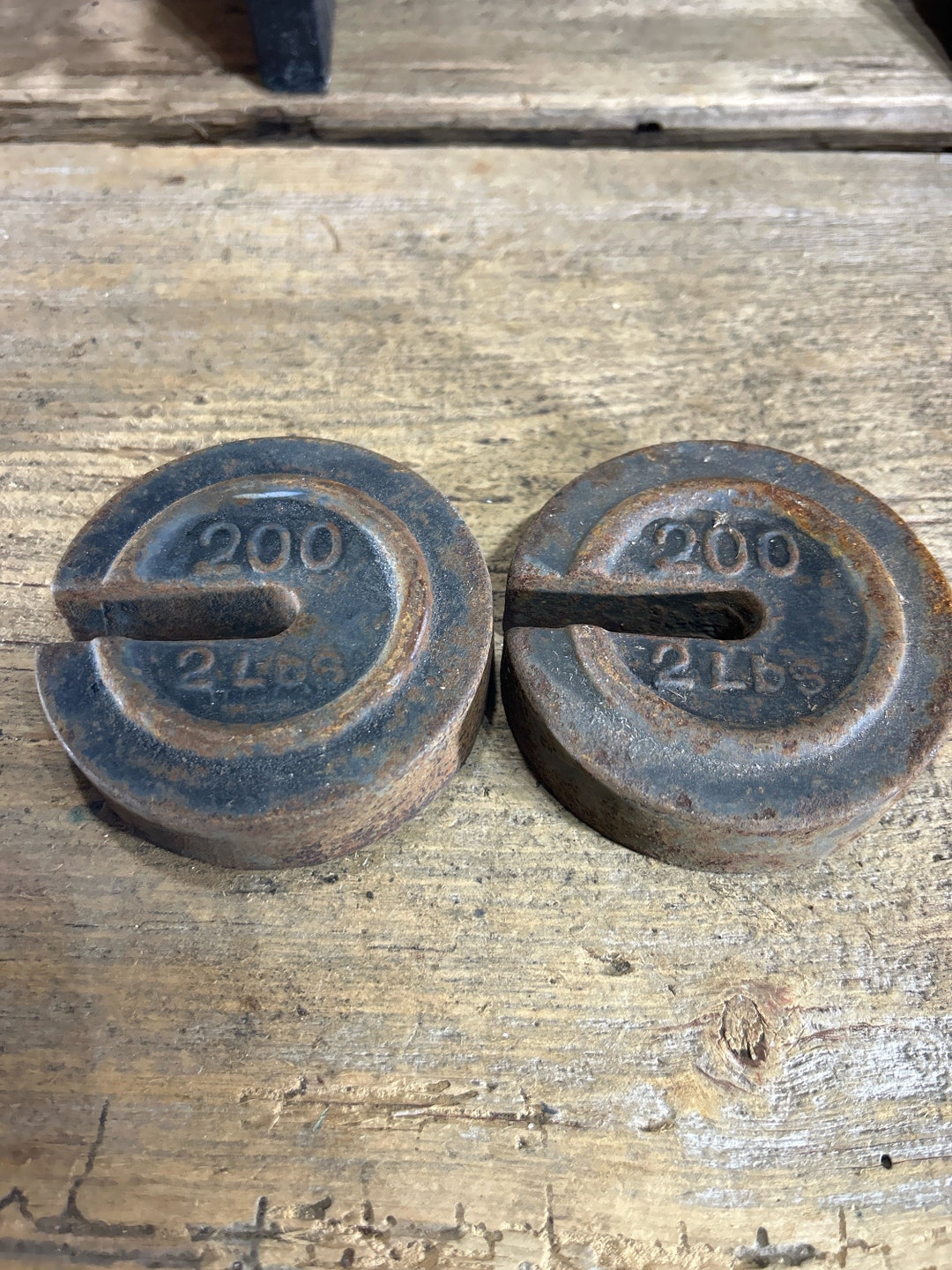 2 Vintage Weights. Platform Scale Wieghts. Cleaned. 200 Pounds Each - Etsy