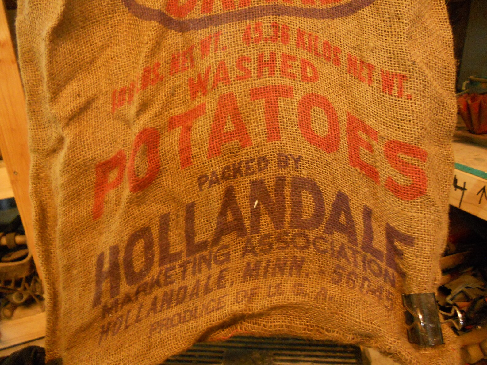 Vintage Gunny sack.. burlap ..Windmill Grand potatoes. farm | Etsy