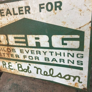 Vintage BERG Sign, Builds Everything Better for Barns, Bob Nelson ...