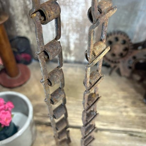 Vintage Industrial Square Link Chain. Farm Rusty Farm Chain. Aprx 70 ...