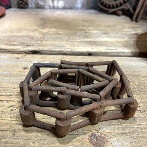 Vintage Industrial Square Link Chain. Farm Rusty Farm Chain. Aprx 33 ...