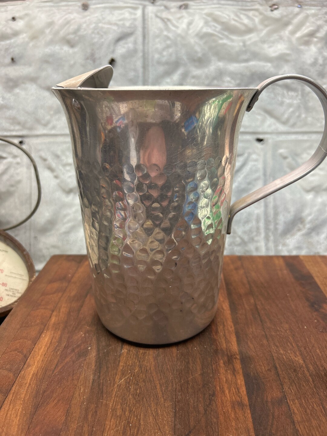Vintage Italian Hammered Water Pitcher - Etsy