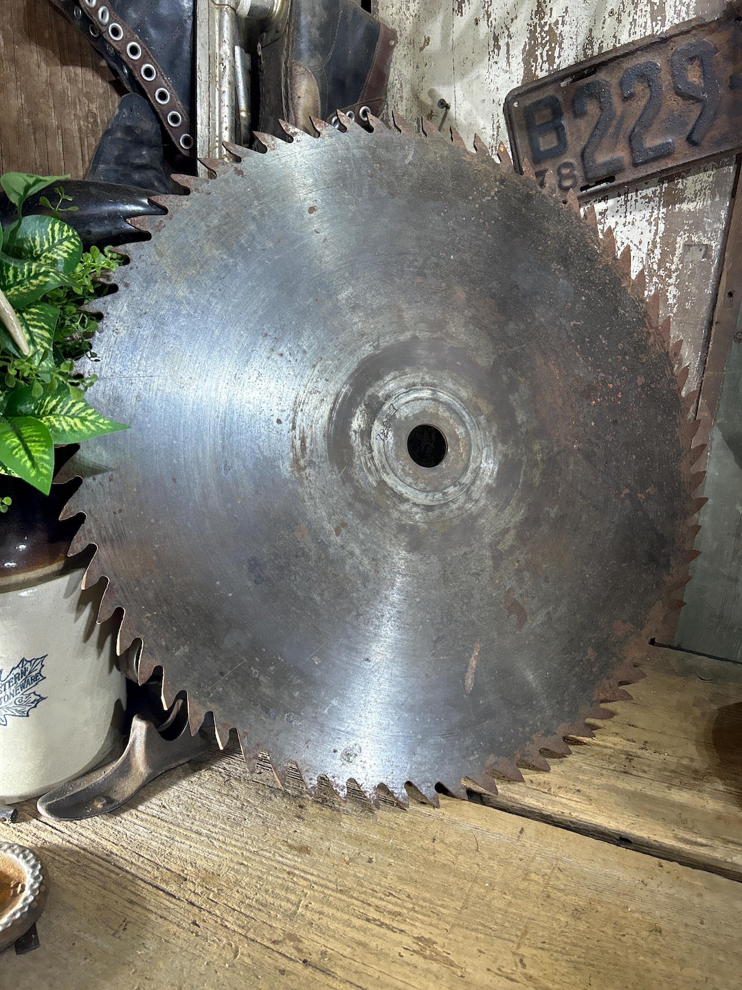 Vintage Industrial Salvage, Metal SAWMILL Blade, Farm Salvage. Cabin ...