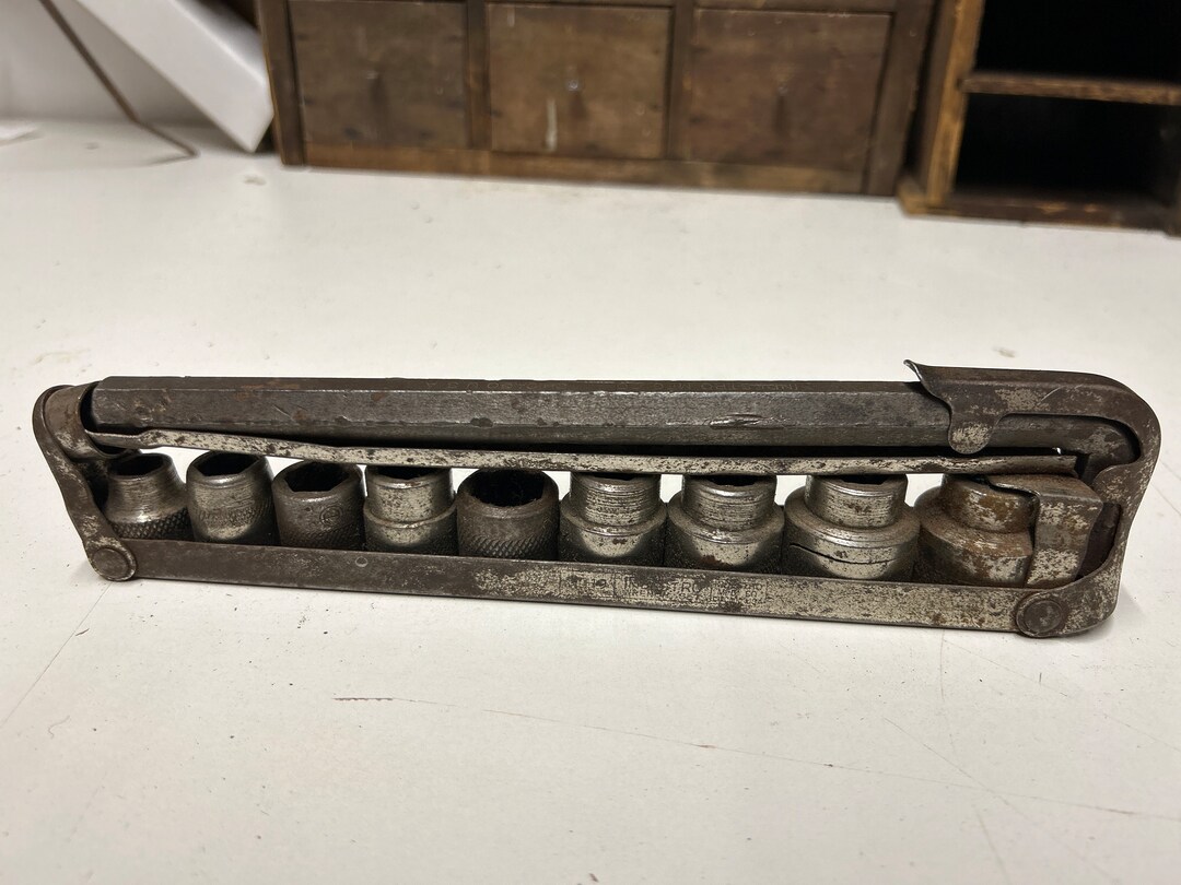 Antique Socket Set, Vintage Tools, Ratchet, Indestro - Etsy