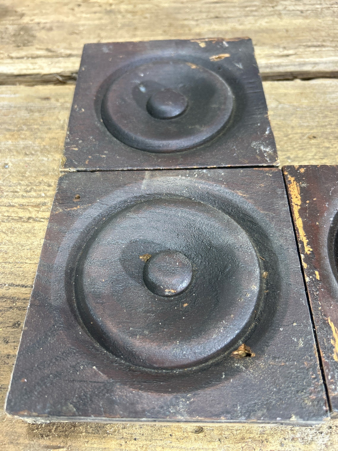 Antique Victorian Salvage 3 Wood Door Corner Rosettes, Window Door Trim ...