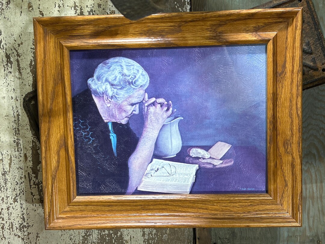 Antique Picture. Old Woman Praying, Jack Garren , Cabin or Lake House ...