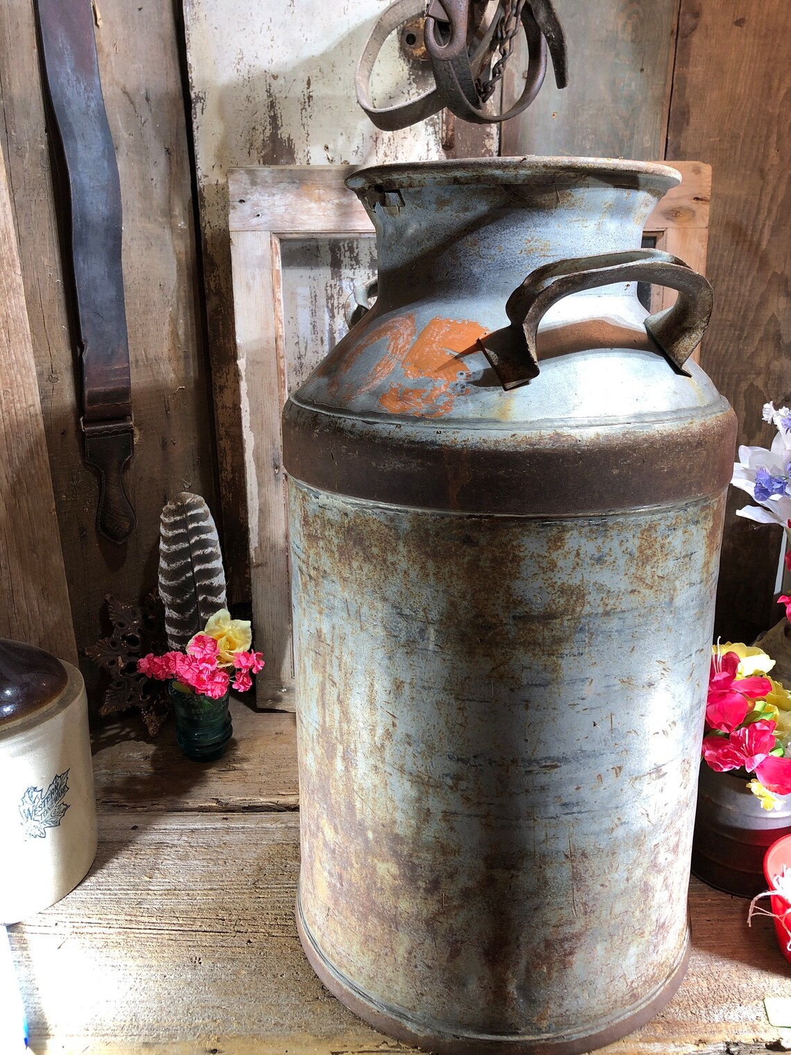Vintage 10 Gallon Milk Can .cleanedfarm Salvage. Garden - Etsy