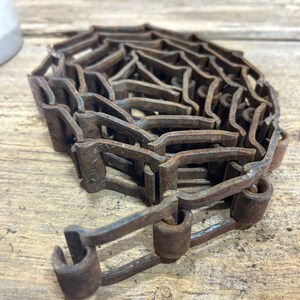 Vintage Industrial Square Link Chain. Farm Rusty Farm Chain. Aprx 70 ...