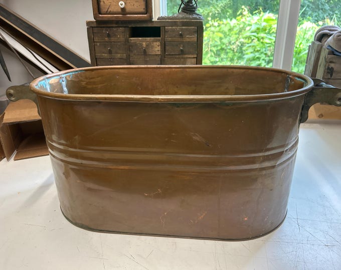 Vintage Copper Boiler,wood Box. , Firewood Kindling Wood Holder ...