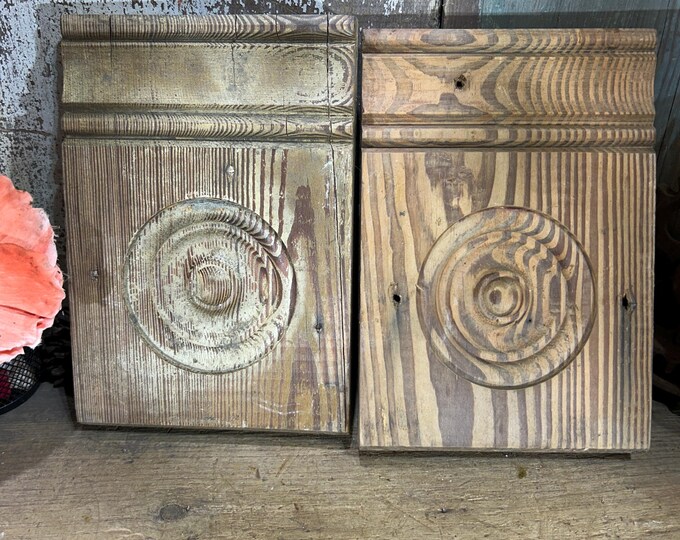 Antique Victorian Salvage 2 Wood Door Corner Rosettes - Etsy