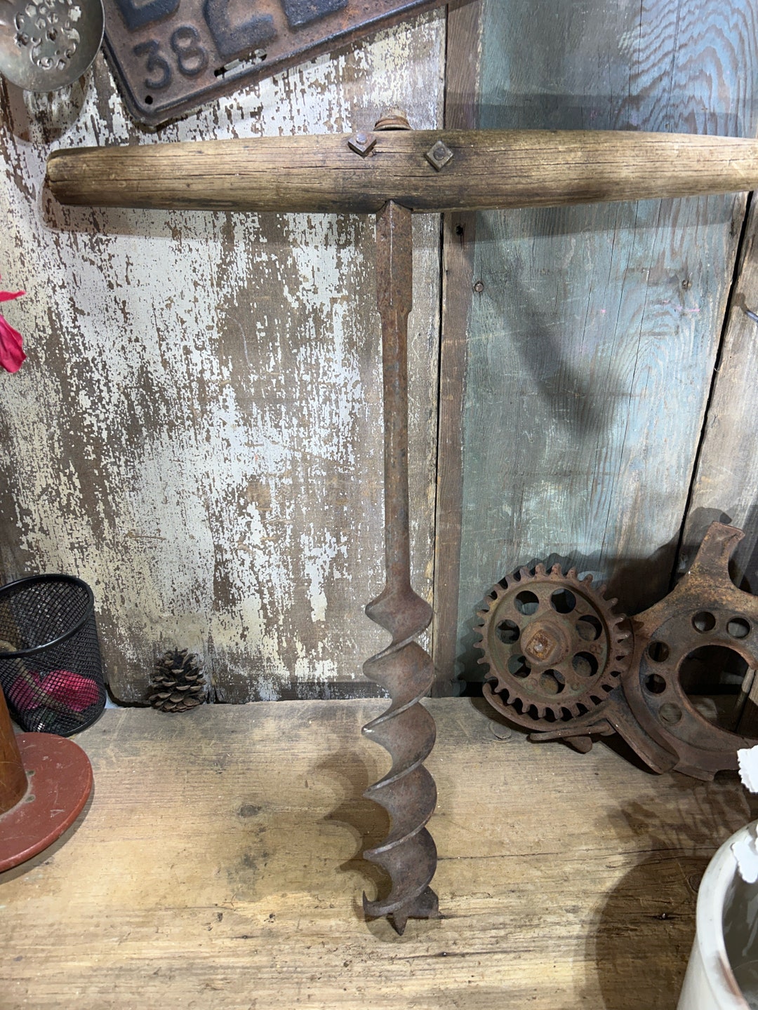 Antique Timber Beam Auger, Dynamite Drill, Vintage Hand Drill, - Etsy