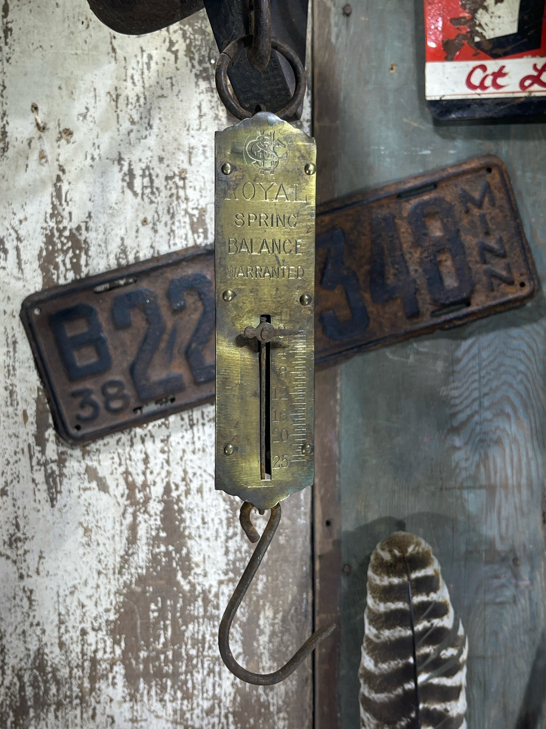 Antique Brass Hanging Scale, 25lb Royal - Etsy