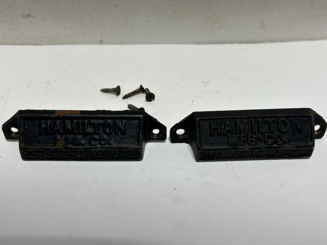 2 Antique Printer Drawer Hamilton Pulls, Knobs,handles 1869 Era - Etsy