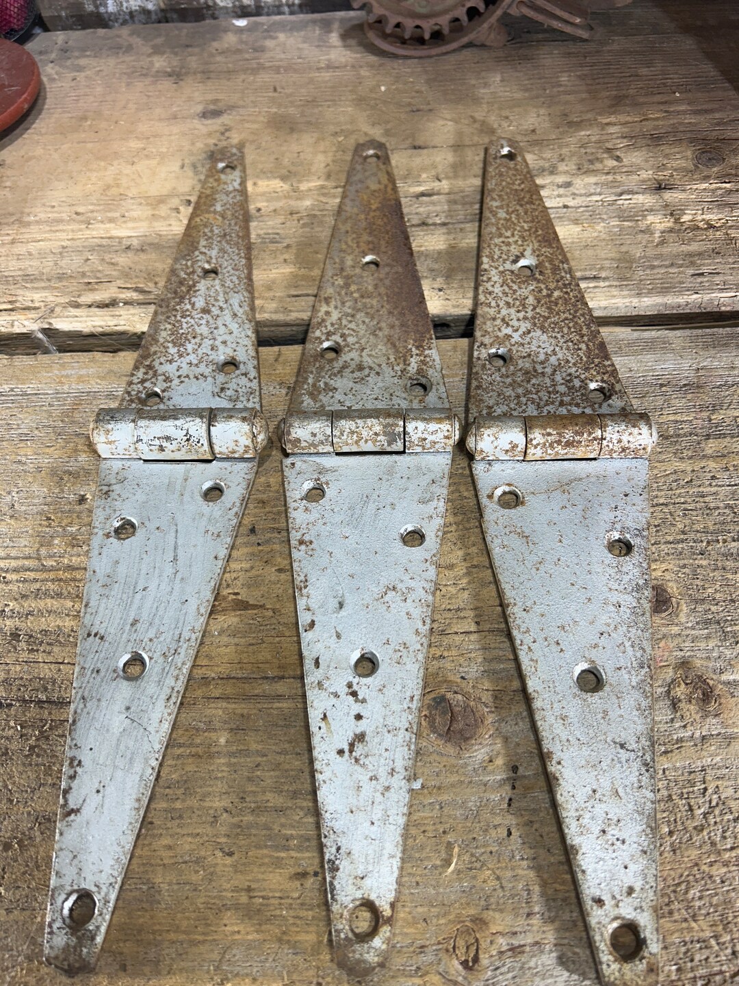 3 Vintage Antique Rusty 16" Architectual Salvage Door Gate Barn Hinges ...