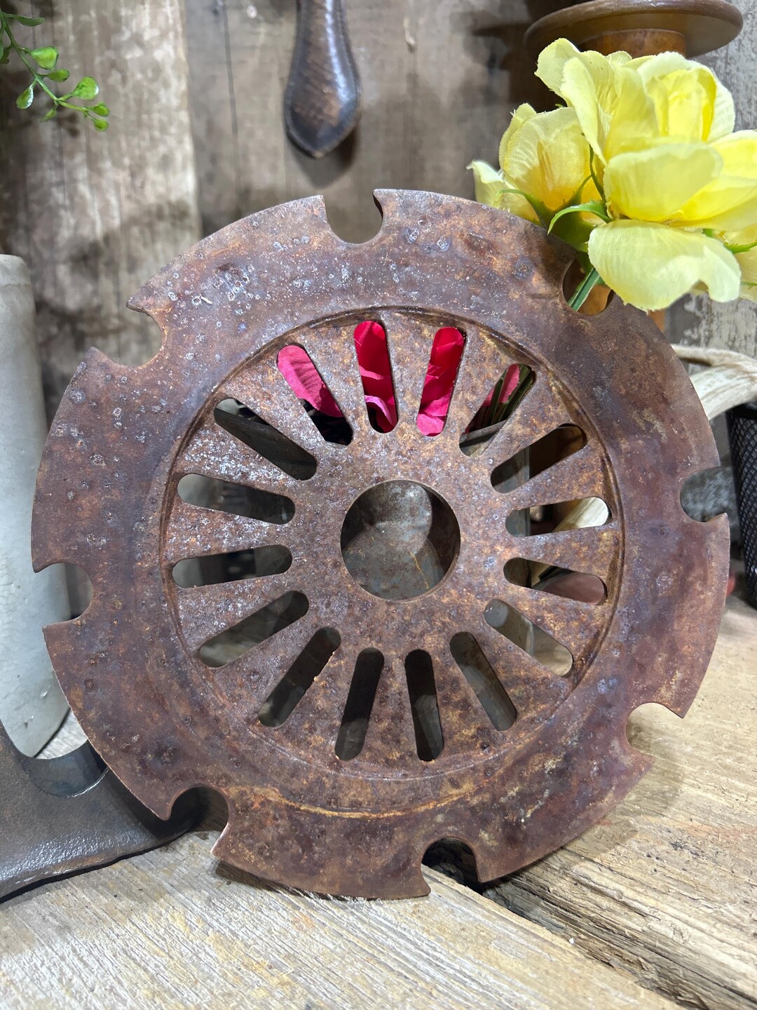 Vintage Industrial Salvage, , Metal Gear Sprocket, Farm Salvage. - Etsy