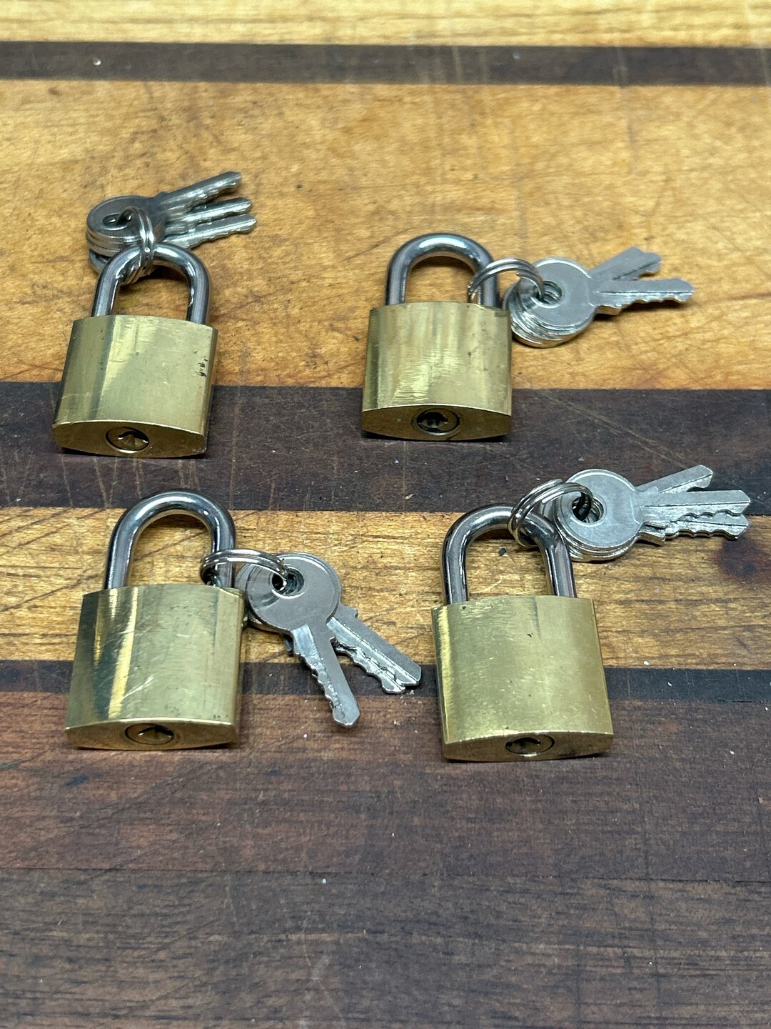 4 Brass Padlocks, Suitcase, Jewelry Box, Cabinets, With 4 Keys Each - Etsy
