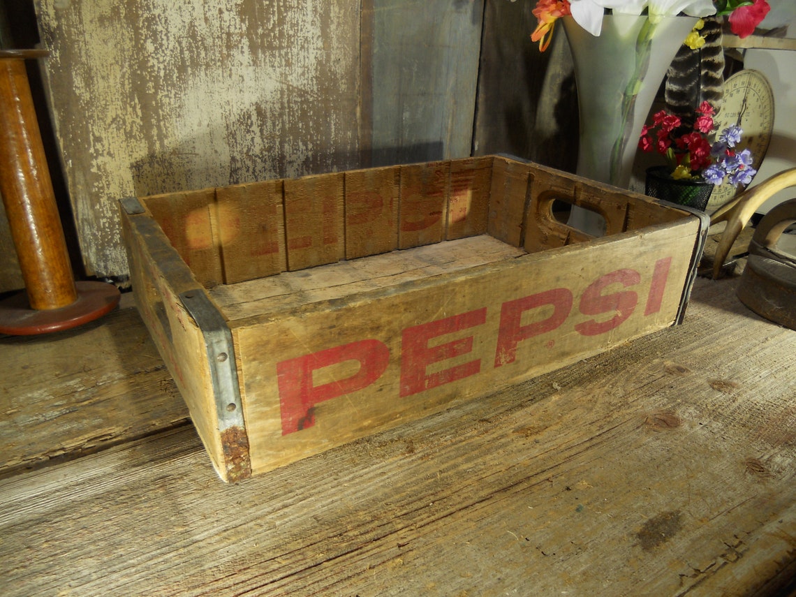 Vintage Pepsi Cola Crate. wooden box.. Mpls St. Paul | Etsy