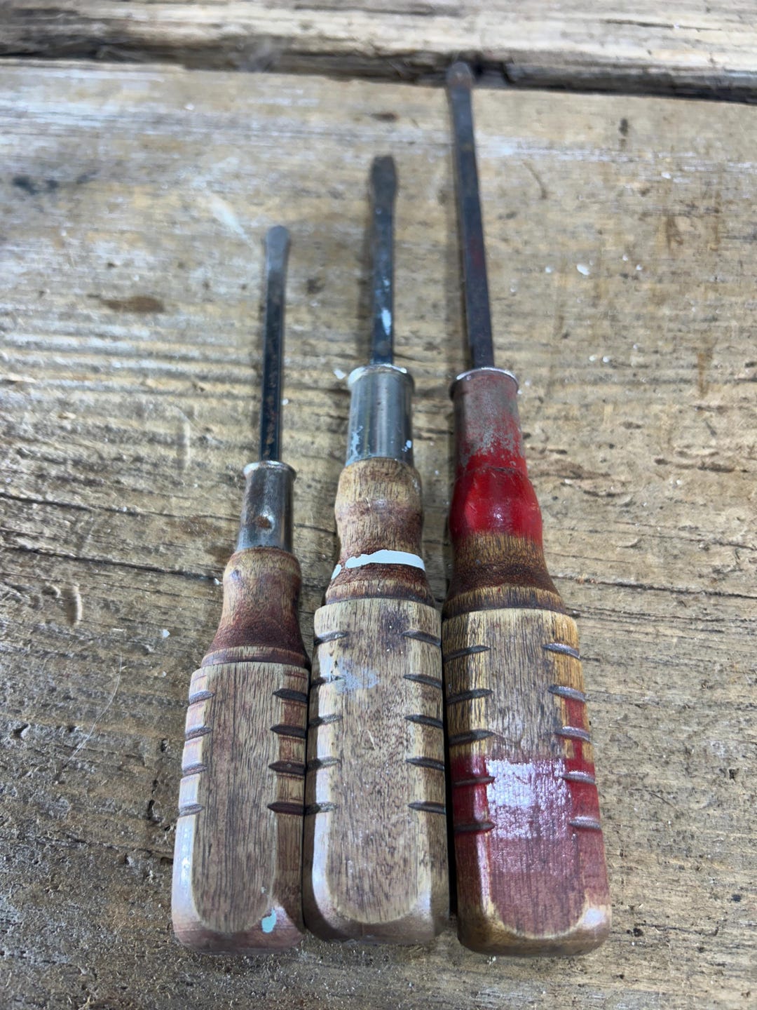 Vintage Wood Screwdrivers Hickory Handle, Flat, Woodworking - Etsy