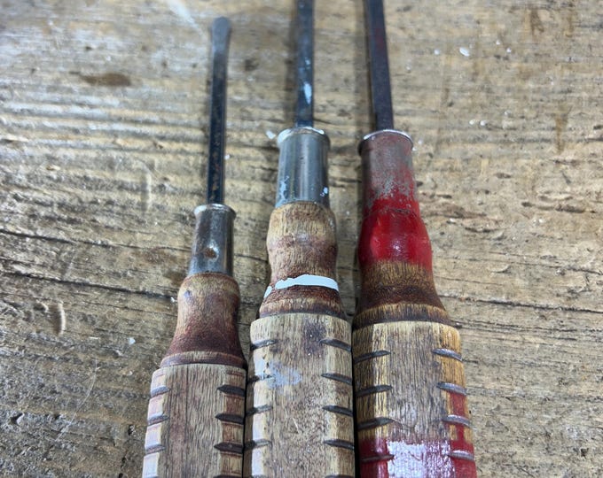 Vintage Wood Screwdrivers Hickory Handle, Flat, Woodworking - Etsy