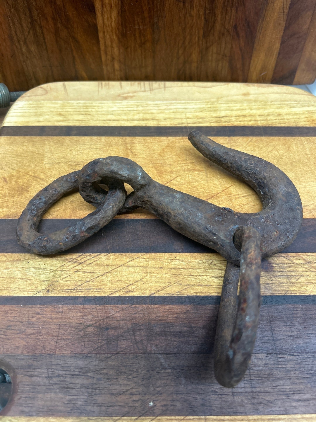 Vintage Industrial Salvage Hook, 1800’s Era Chain Hook Metal Forged ...