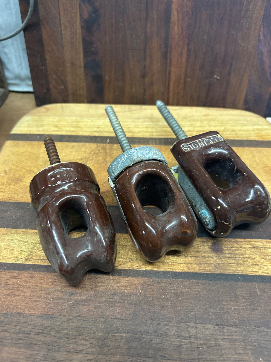 3 Vintage Electrical Power Pole Porcelain Insulators, 1929 Year - Etsy