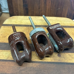 3 Vintage Electrical Power Pole Porcelain Insulators, 1929 Year - Etsy
