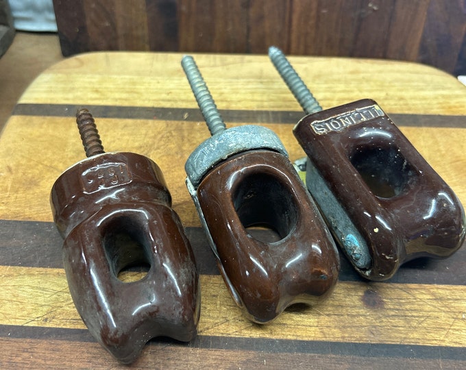 3 Vintage Electrical Power Pole Porcelain Insulators, 1929 Year - Etsy