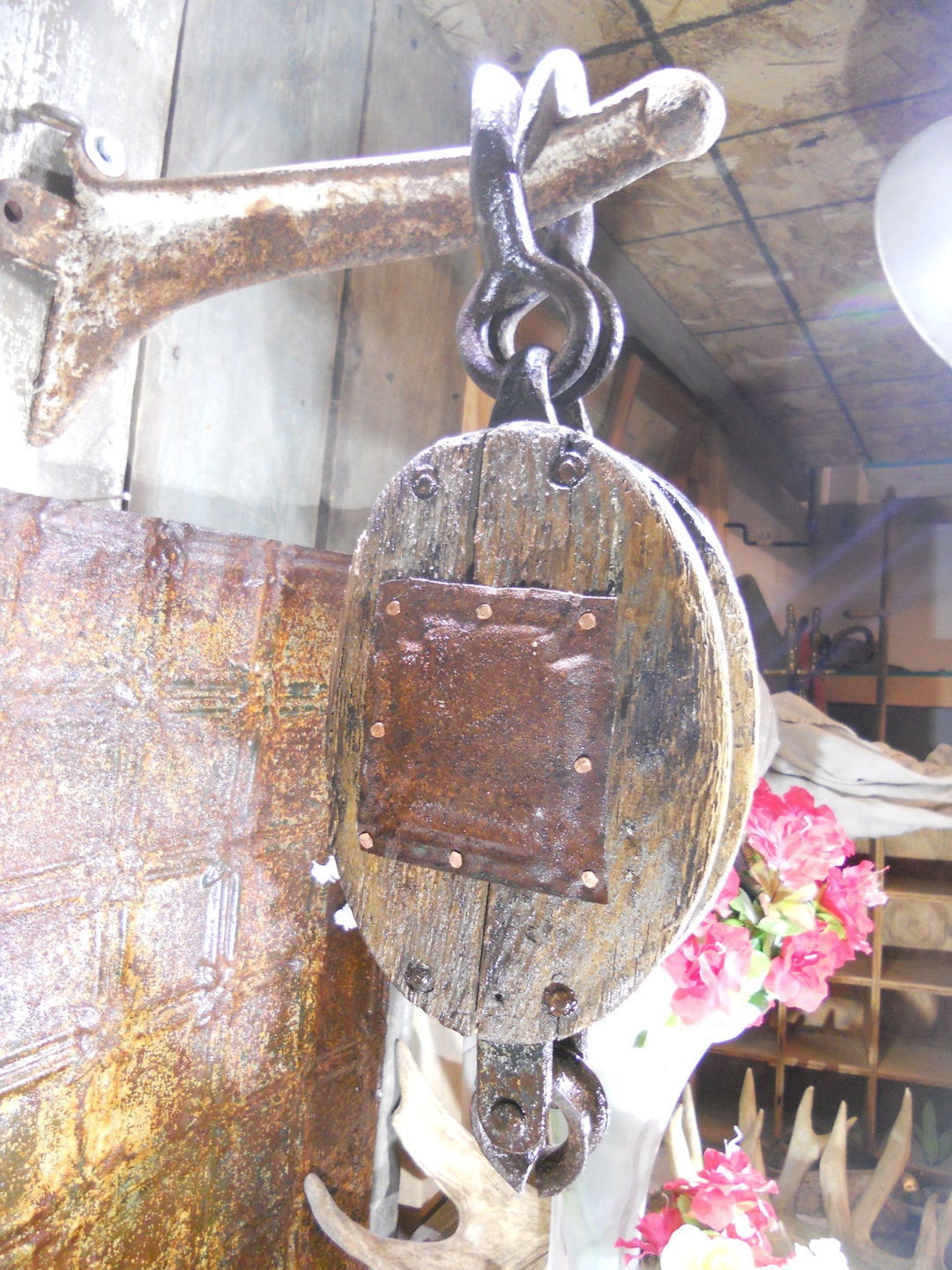 Antique Barn Pulley, Rope Pulley, Straight off the Farm - Etsy