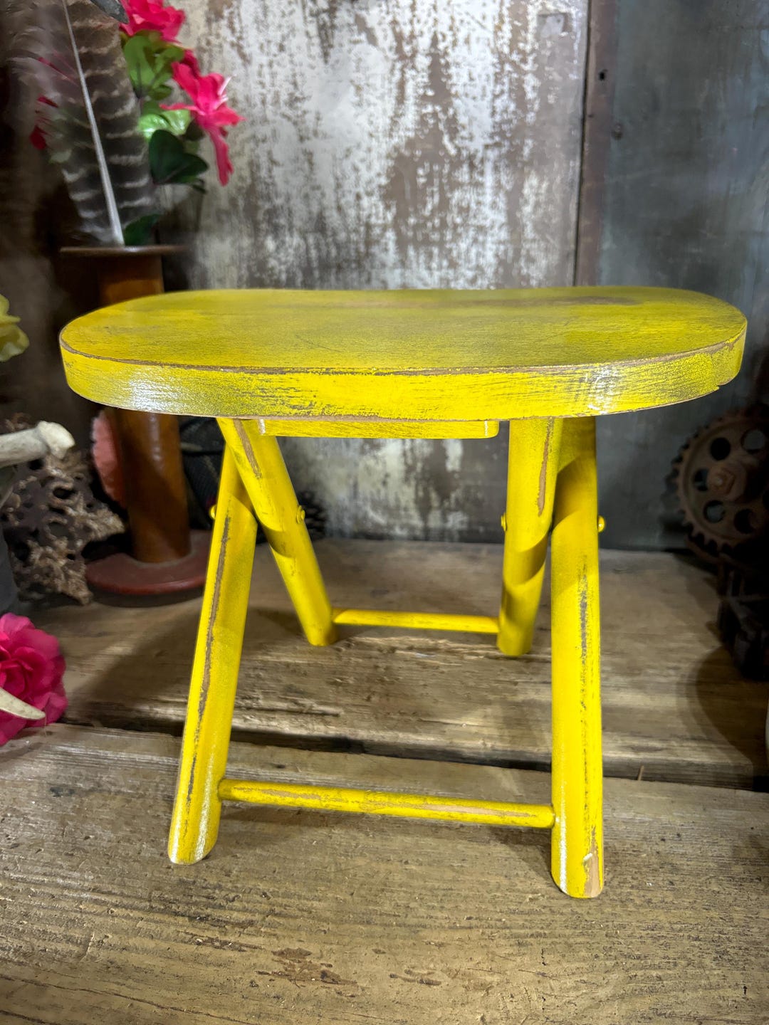 Vintage Milking Stool, Folding Chair, Plant Stand - Etsy