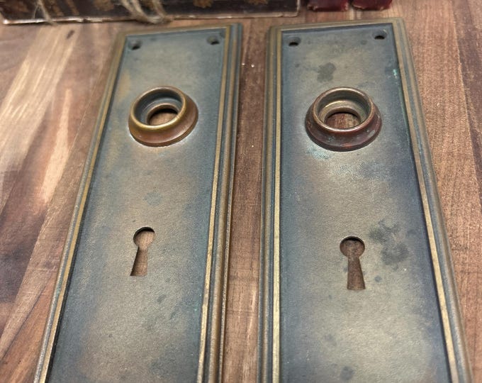 Antique Victorian Door Plates, Door Handle Back Plates, Bronze - Etsy