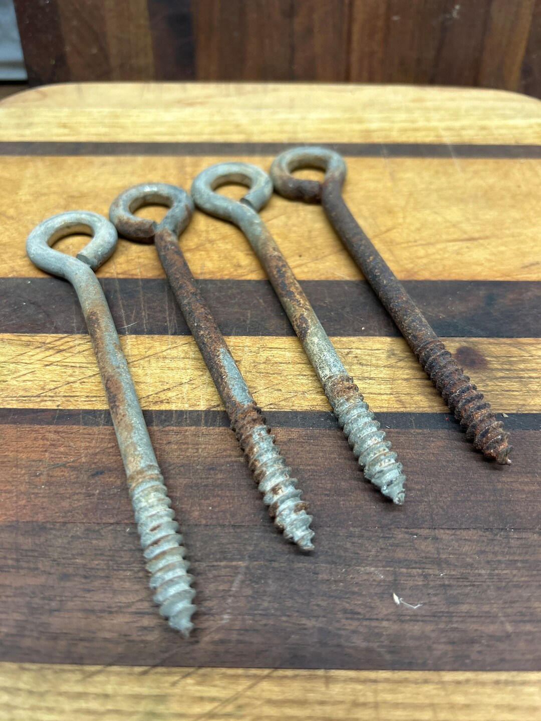 4 Vintage Metal Plant/pulley/ Ladder. Eye Hooks Screw Lag 6" - Etsy