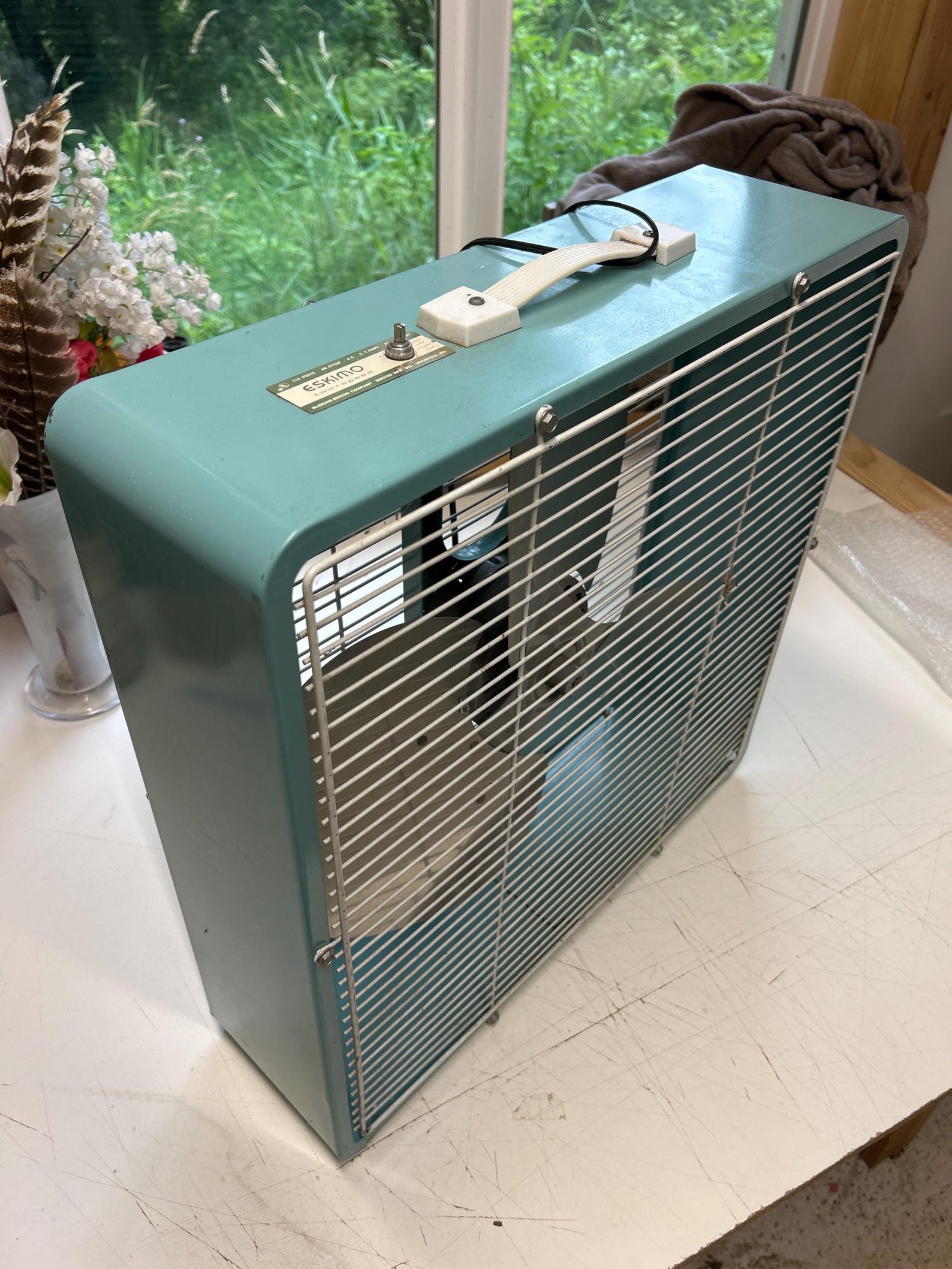 Antique Eskimo Box Fan , Tourqoise Blue - Etsy