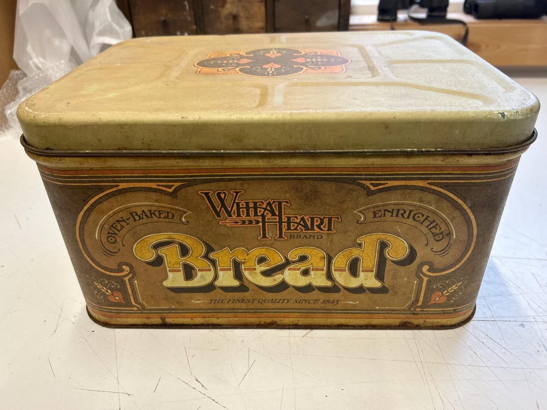 Antique Tin Bread Box, Wheat Heart Brand - Etsy