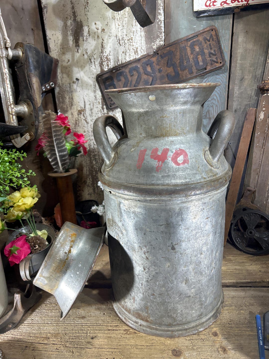 Vintage 6 Gallon Milk Can Goat Bucket.... Farm Salvage. Garden ...