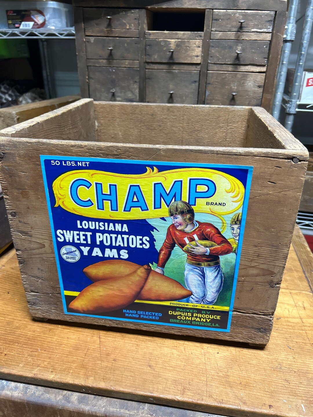 Vintage Champ Yams Wood Crate, Box. Recycle, Wood Box, - Etsy