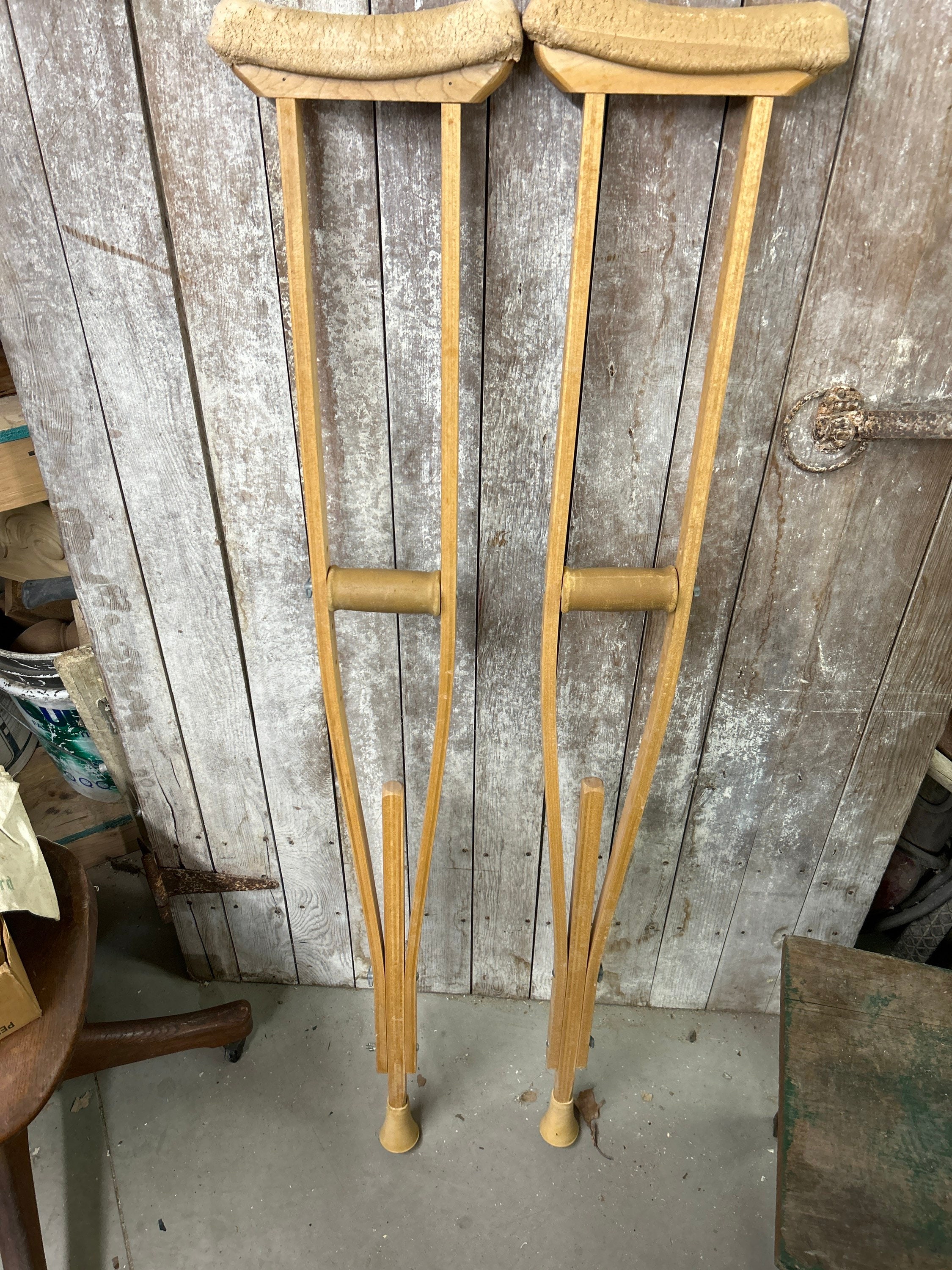 Antique Wooden Crutches