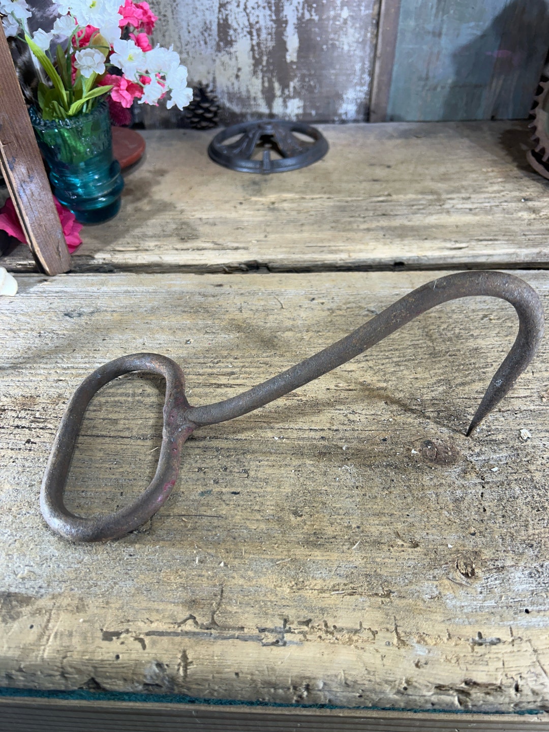 Forged Primitive Hay Hook, Bale Hook , Meat Hook. Straight From the Barn - Etsy