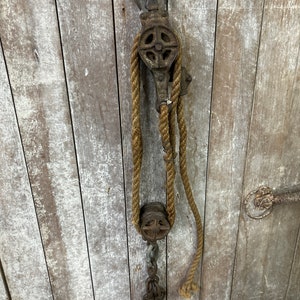 Vintage Barn Pulley Block and Tackle. , Barn Rope , Straight off the ...