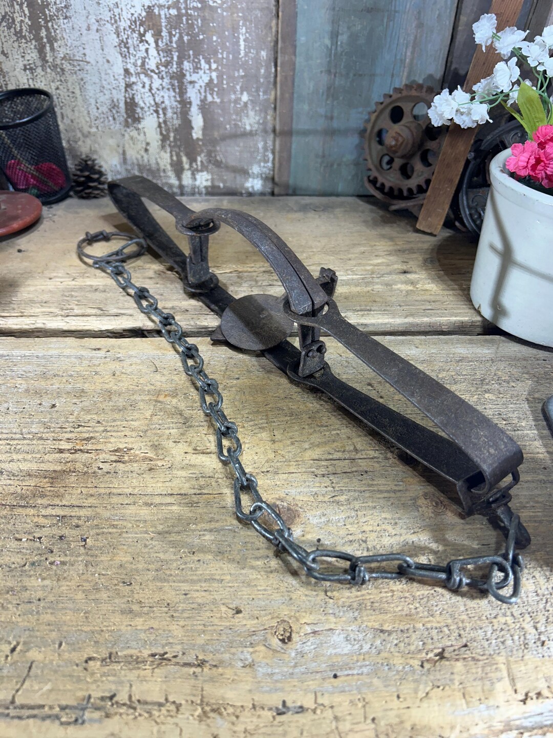 Vintage Wolf Trap ,, Trapping, Beaver Trap , Cabin Display - Etsy