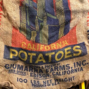 Giumarra Farms Potatoes, Edison California Burlap Sack , Gunny Sack - Etsy