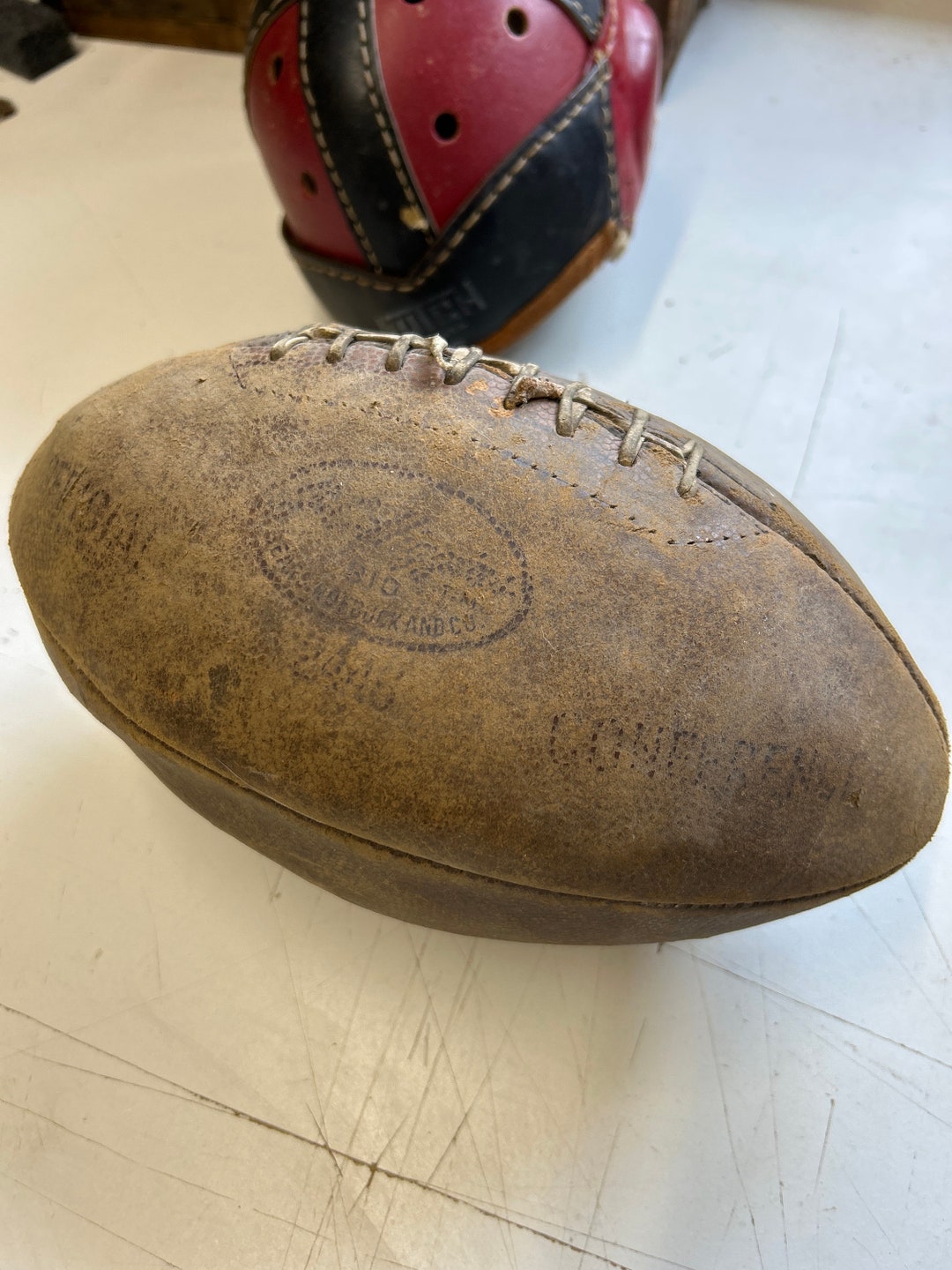 Vintage 1960 Sears, 2446 Official Conference Leather Football - Etsy