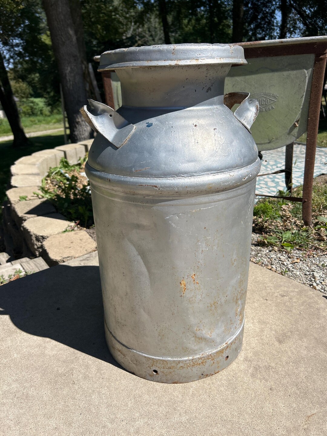 Vintage 10 Gallon Milk Can Syrup Bucket.... Farm Salvage. Garden ...